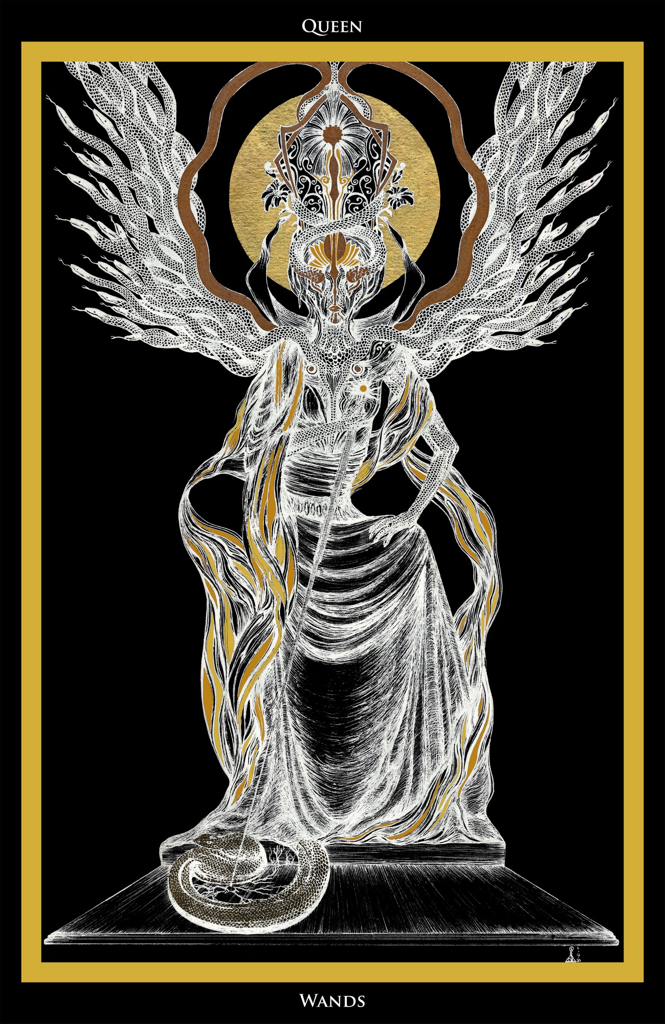 Conjunction Tarot - Queen of Wands - symbolic art & Tarot from Austria