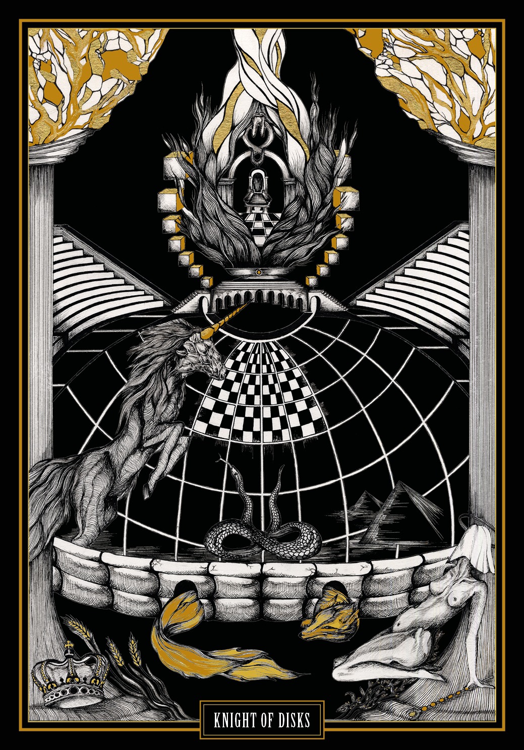 Conjunction Tarot - Knight of Disks - symbolic art & Tarot from Austria